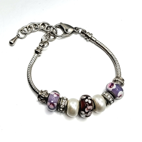 bella Perlina | Jewelry | Bella Perlina Bracelet With Purple And Pearl ...